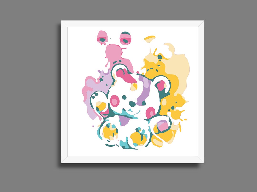 Teddy Bear Nursery Splash Art Shadow Box, Shadow Box Templates, Laser ...