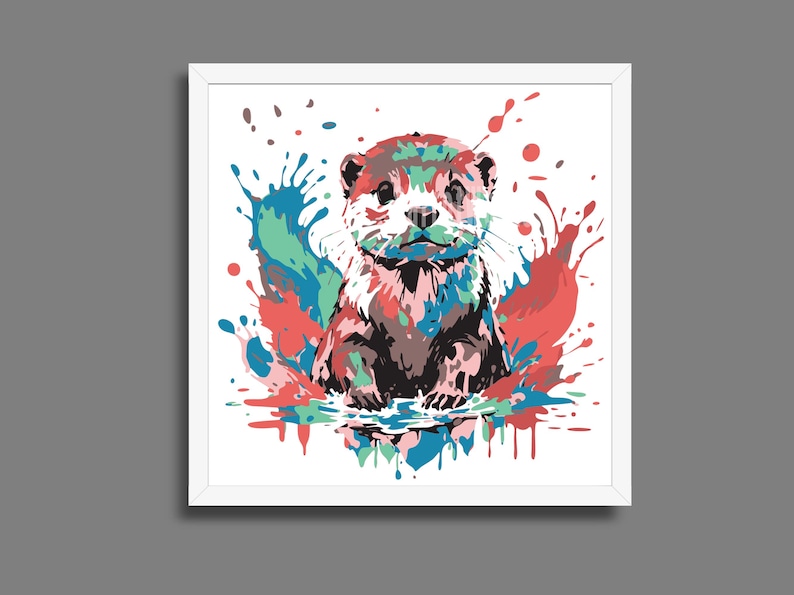 Otter Splash Art Shadow Box SVG: Laser Cut File (digital Download - Etsy