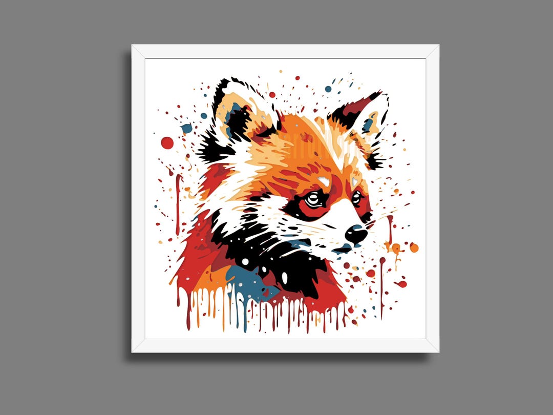 Red Panda Shadow Box SVG: Multi-layer Splash Art (digital Download ...