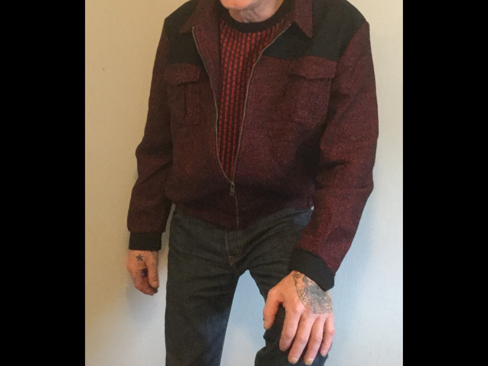 1950’s Gab Jacket . Classic Rockabilly Blouson Style . Sizes US Small ...