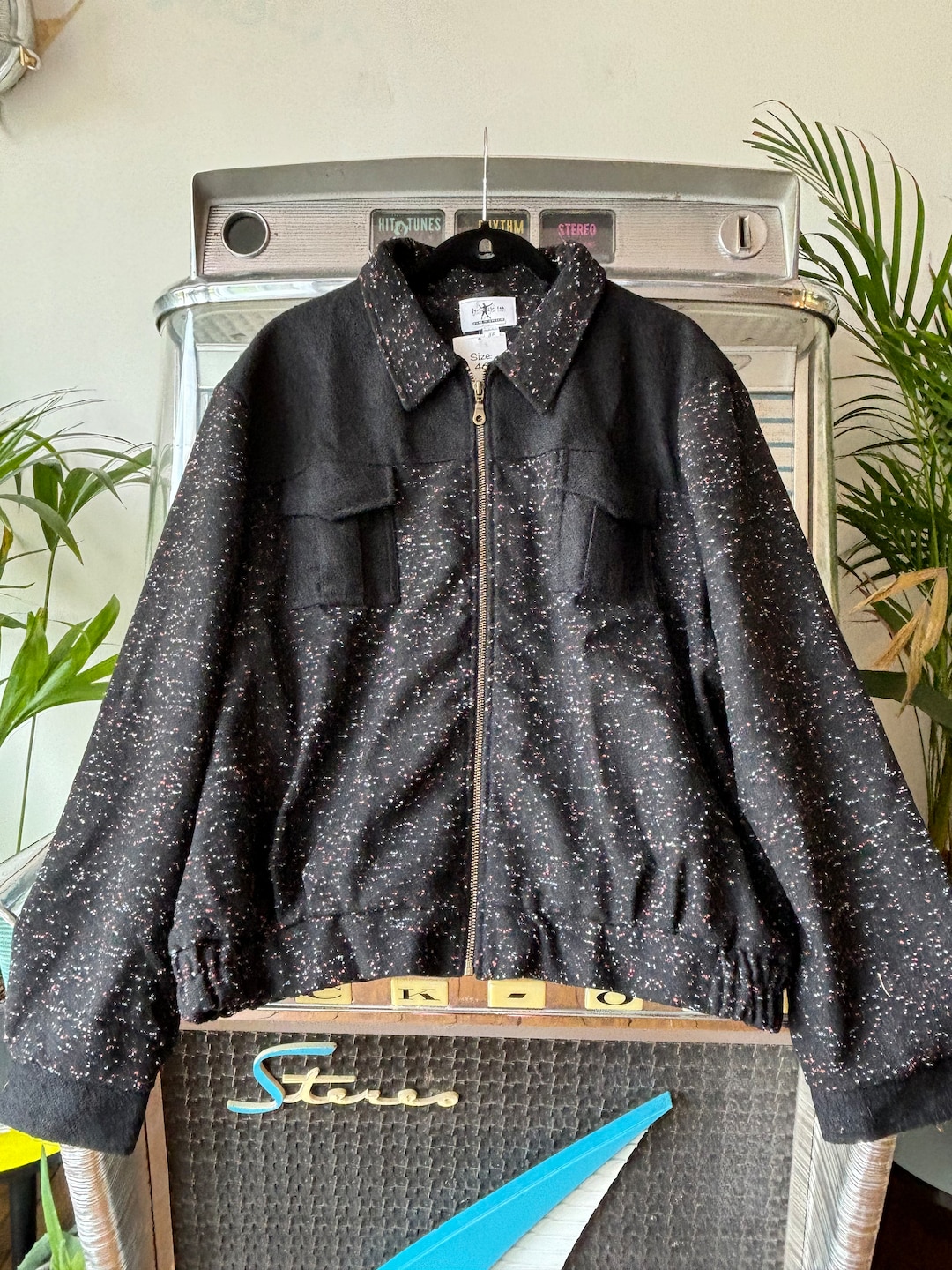 1950’s Gab Jacket .classic Rockabilly Blouson Style. Atomic Fleck Size ...