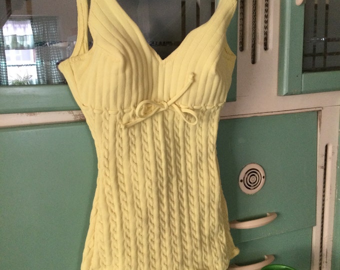 Original 1950 Bright Yellow Stretch Swim Suit.darlene Usa.unusual and ...