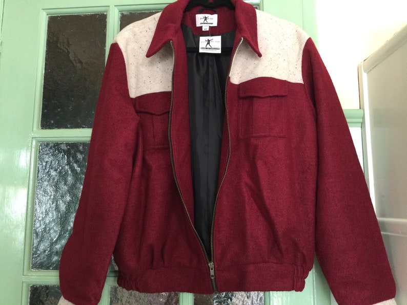 Exclusive to Doghouse Vintage Mens 1950s Style gab Jacket.burgundy ...