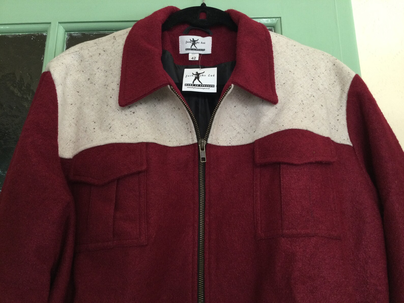 Exclusive to Doghouse Vintage Mens 1950s Style gab Jacket.burgundy ...