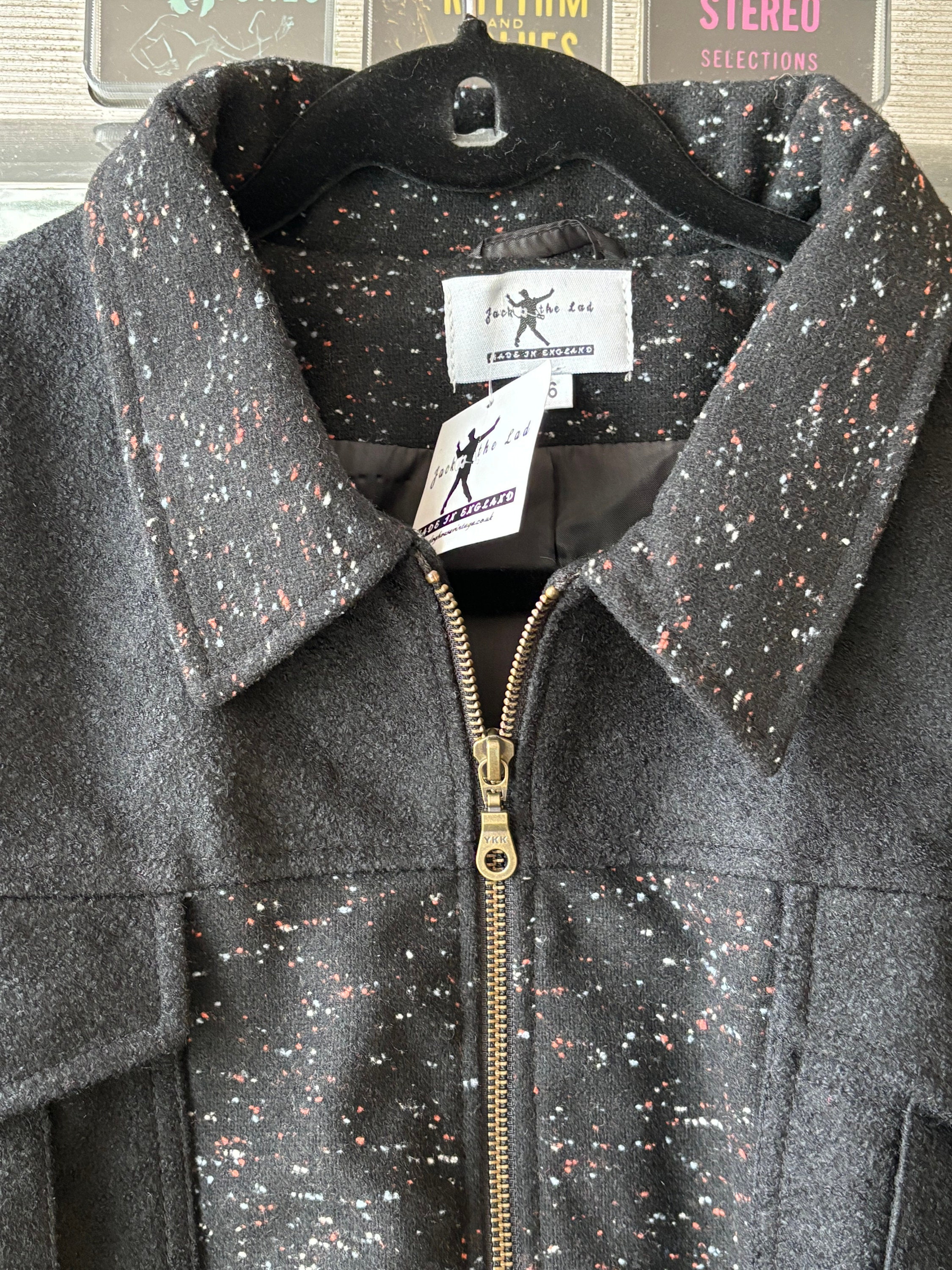 1950s Gab Jacket .classic Rockabilly Blouson Style. Atomic Fleck Size ...