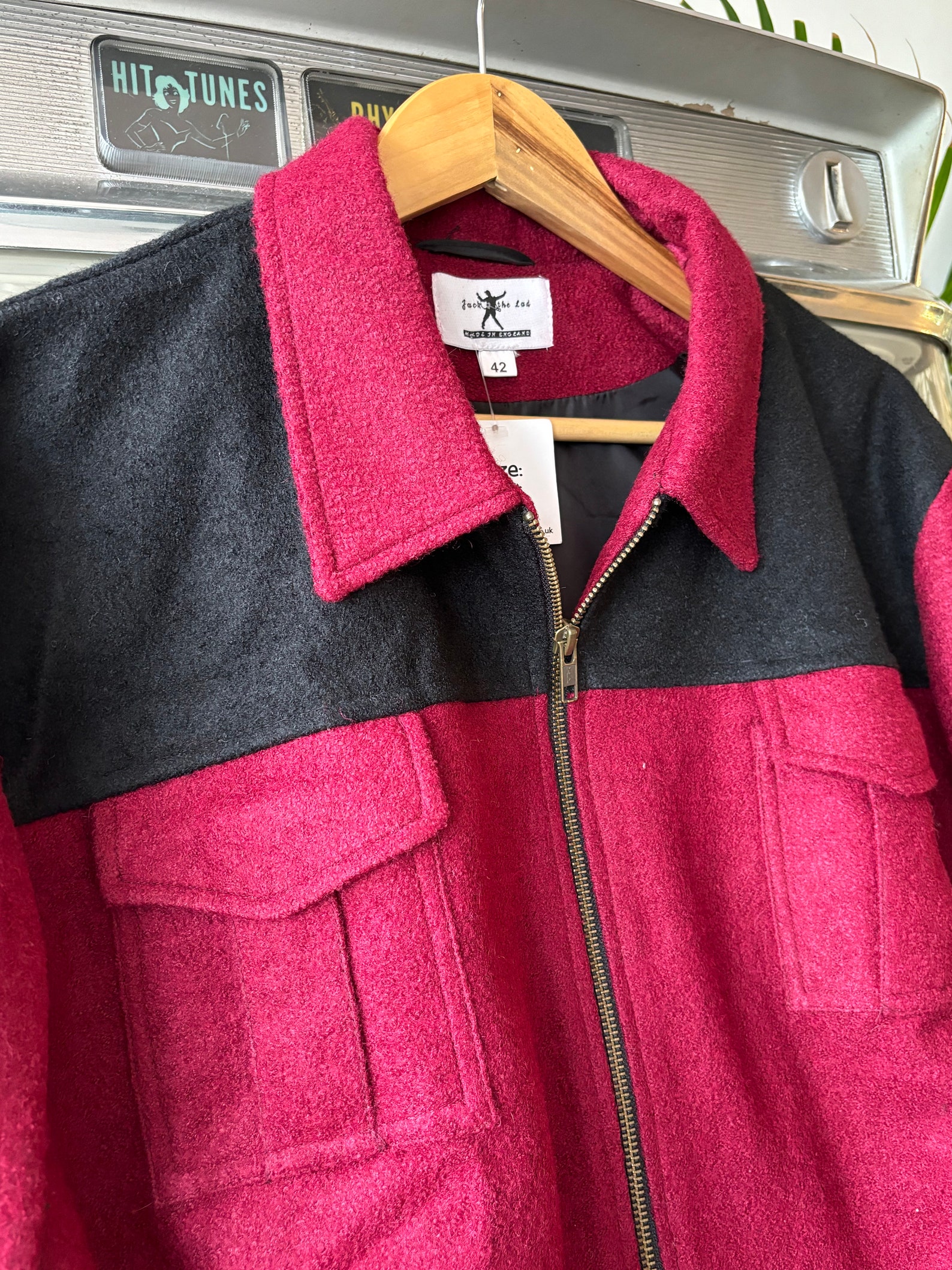 1950’s Gab Jacket .classic Rockabilly Blouson Style . Burgundy Size US ...