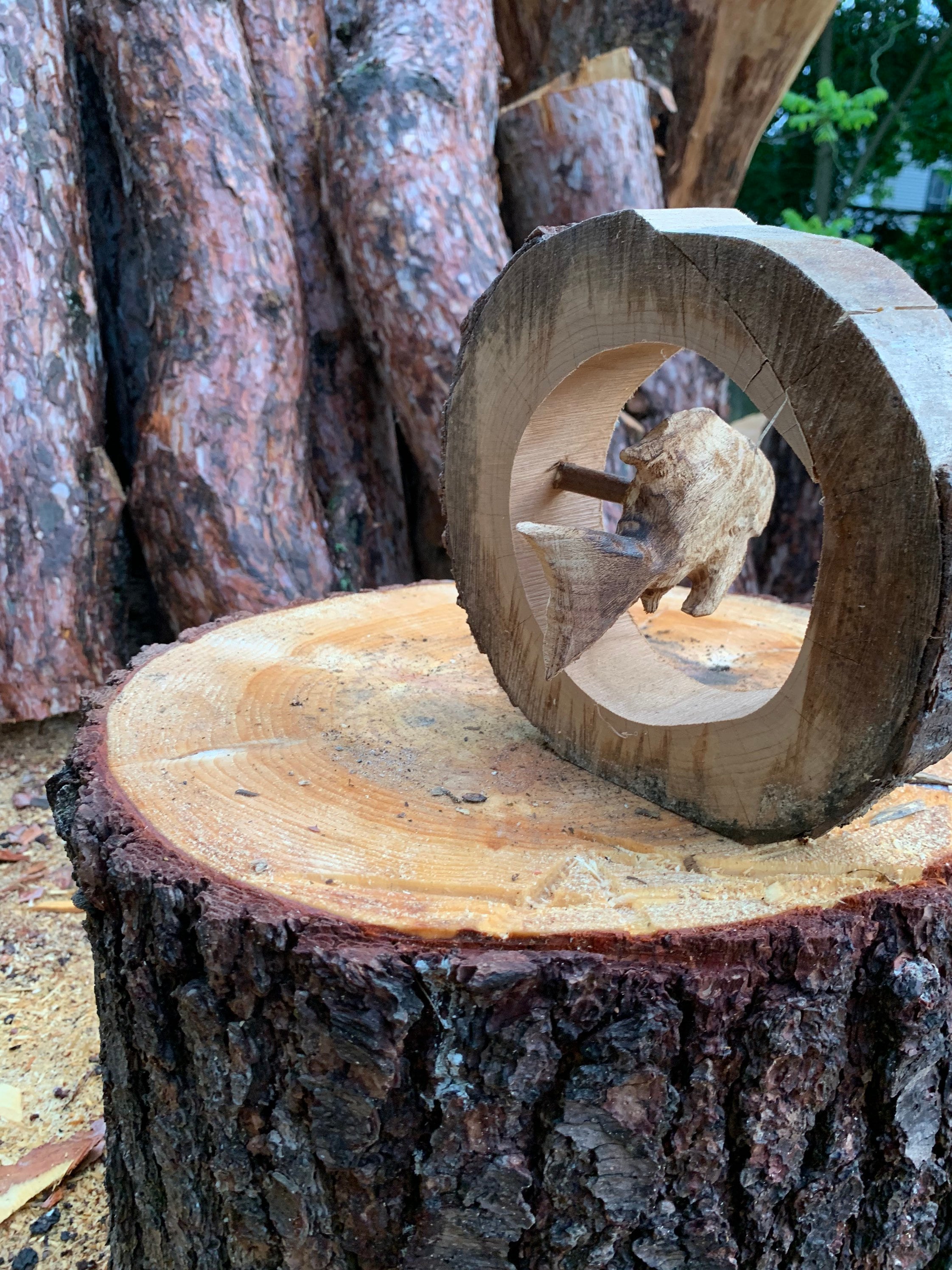 Carved Fish in a Log - Etsy