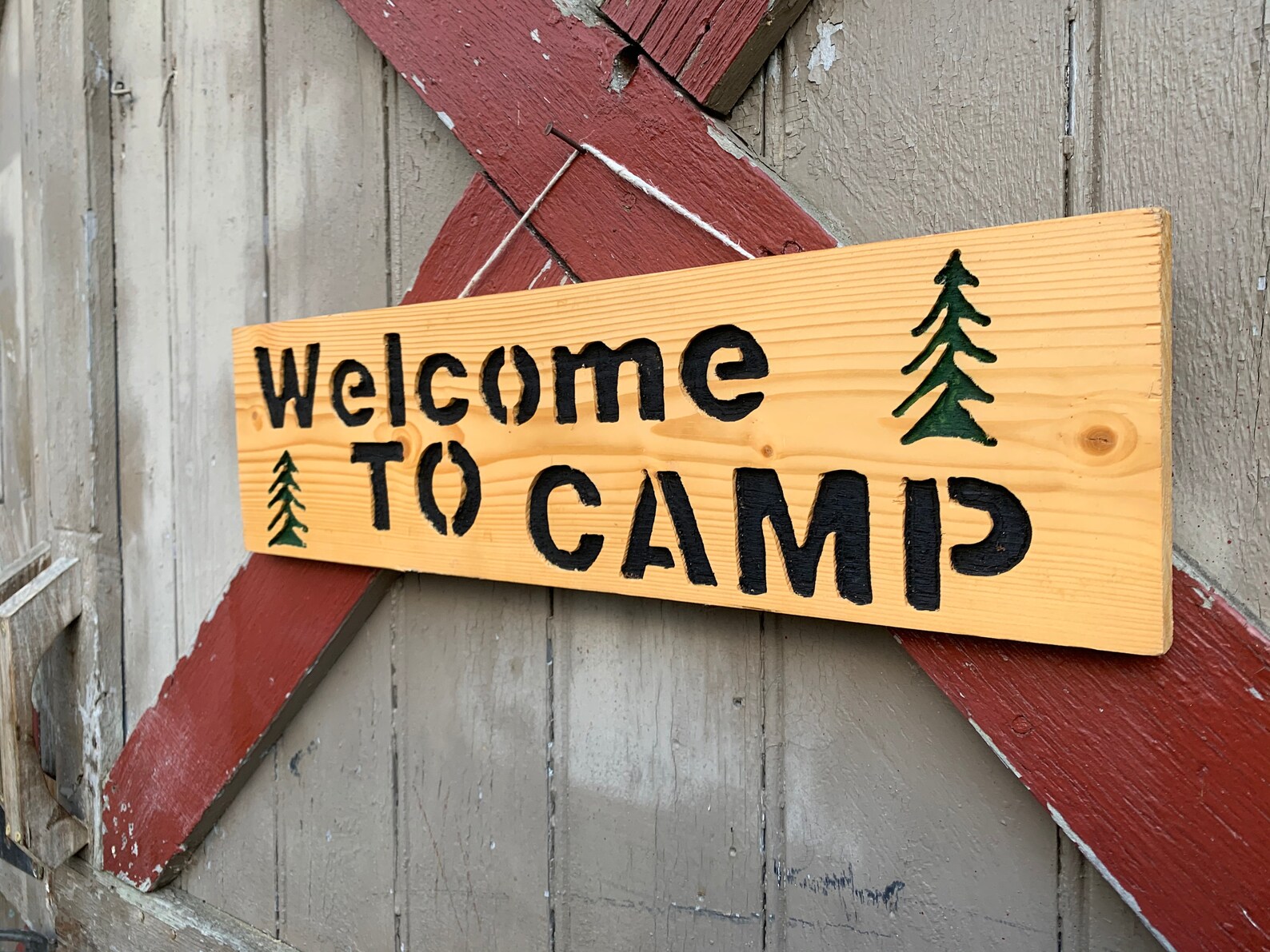 Wooden Welcome to Camp Sign - Etsy