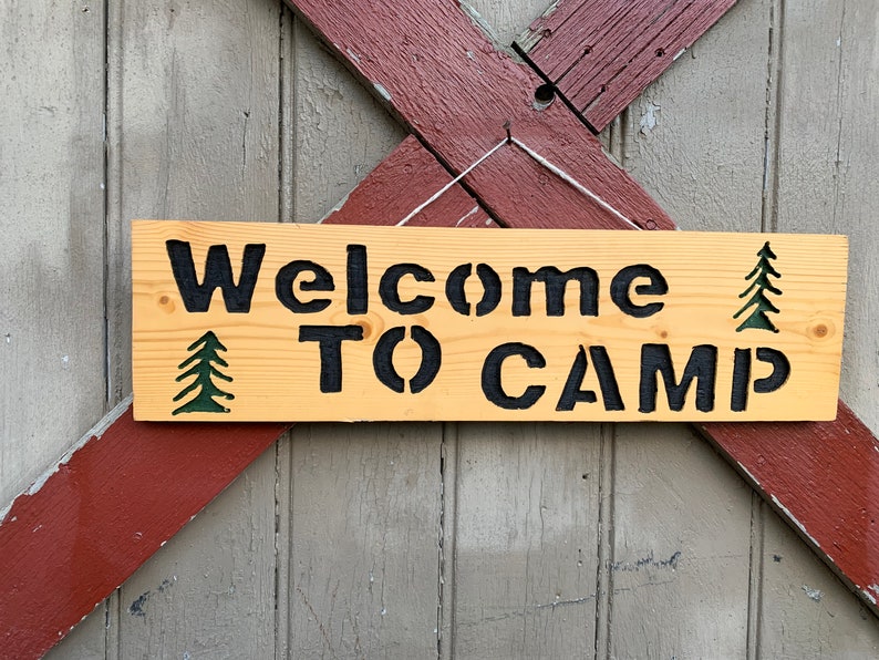 Wooden Welcome to Camp Sign - Etsy