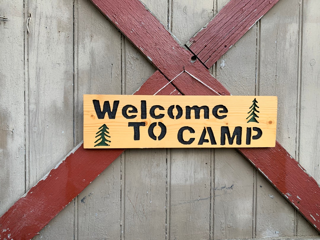 Wooden Welcome to Camp Sign - Etsy
