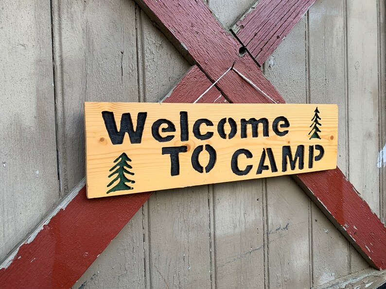 Wooden Welcome to Camp Sign - Etsy