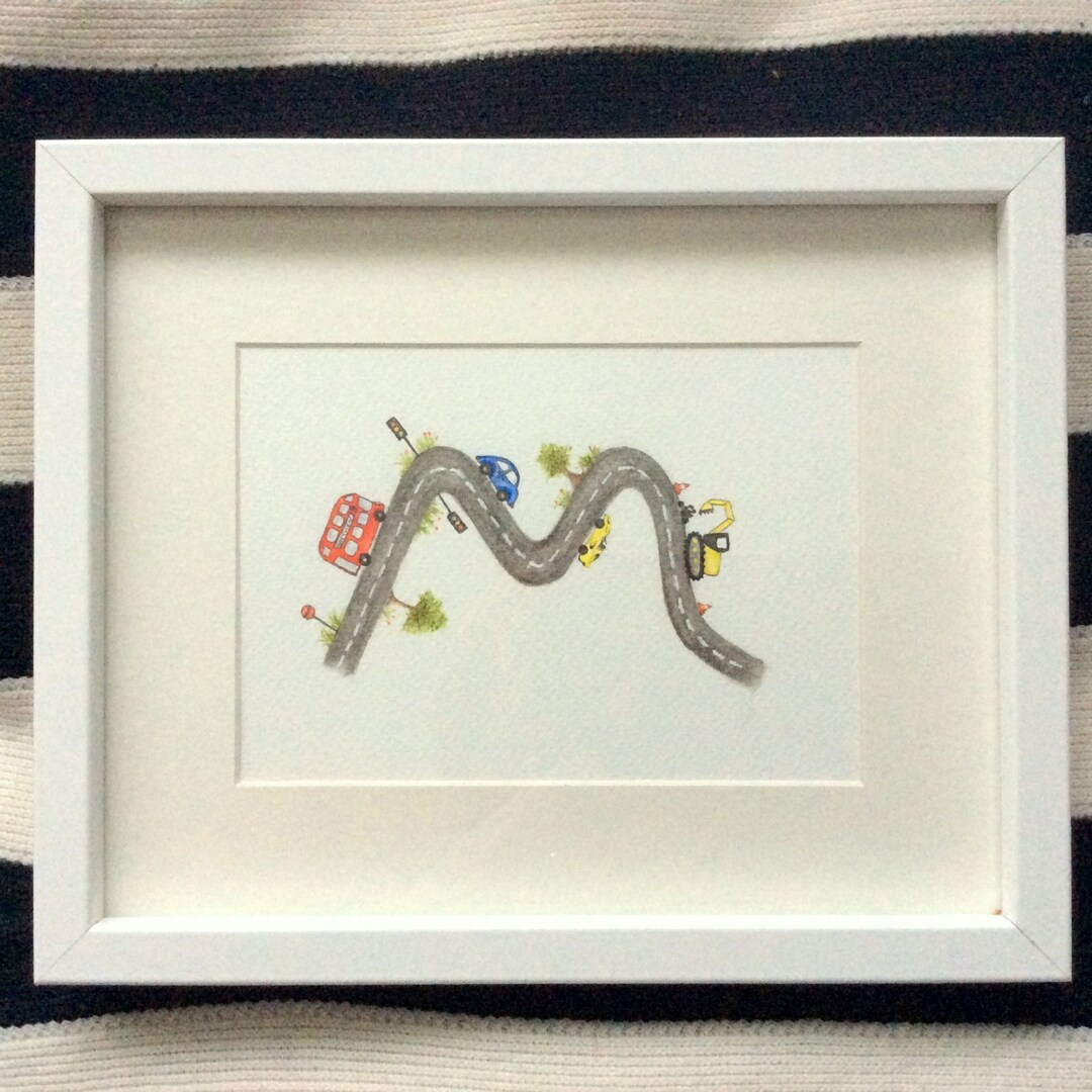Custom Letter Painting for Kids. Road, Vehicle Themed. Original ...