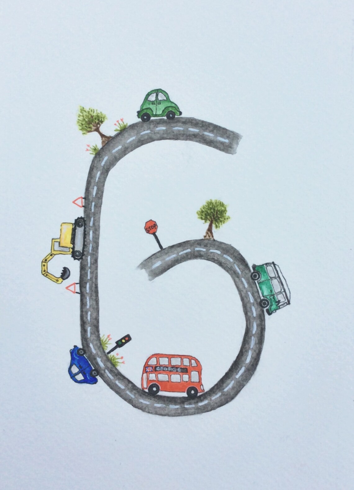 Custom Letter Painting for Kids. Road, Vehicle Themed. Original ...