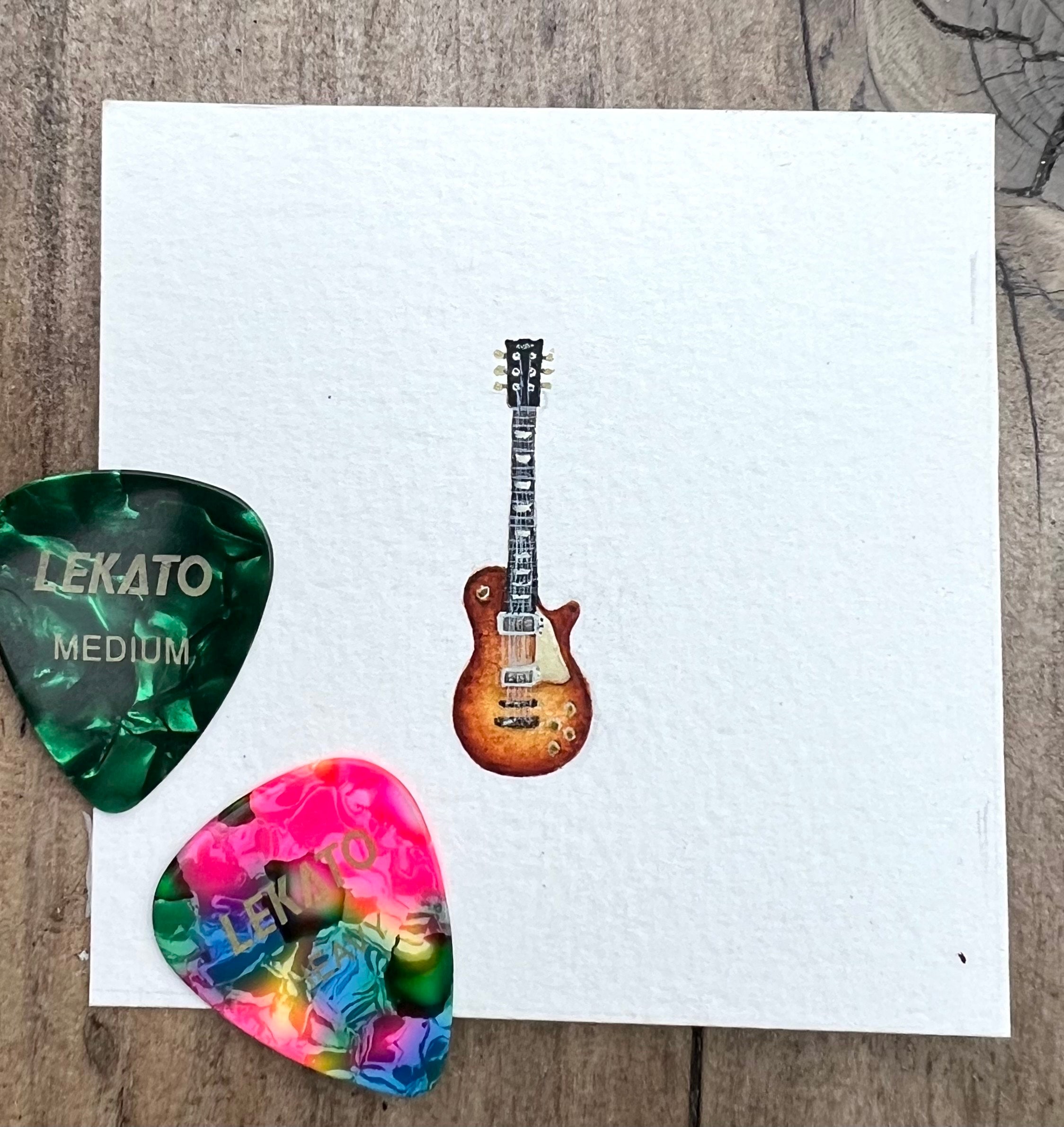 Custom Original Watercolour Miniature Guitar Painting. Small Painting ...