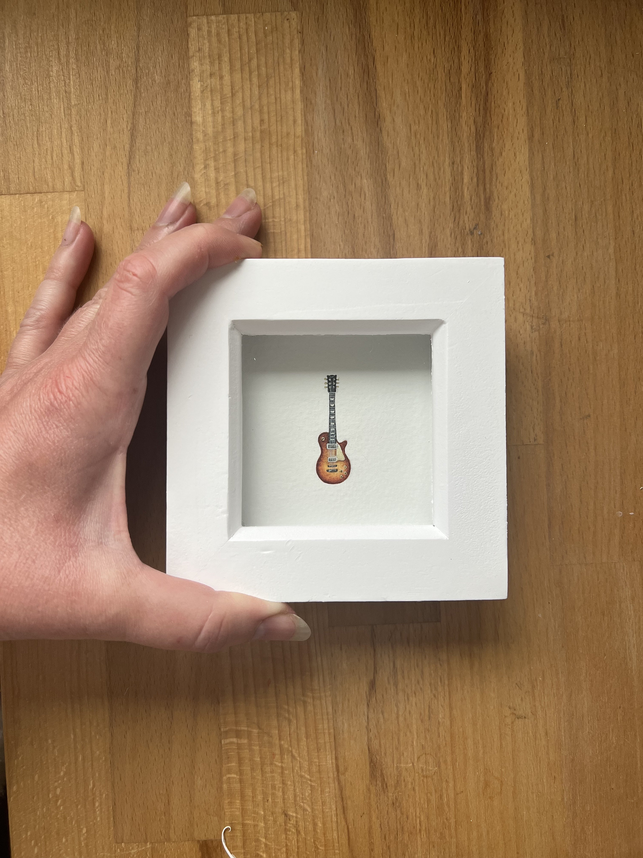 Custom Original Watercolour Miniature Guitar Painting. Small Painting ...