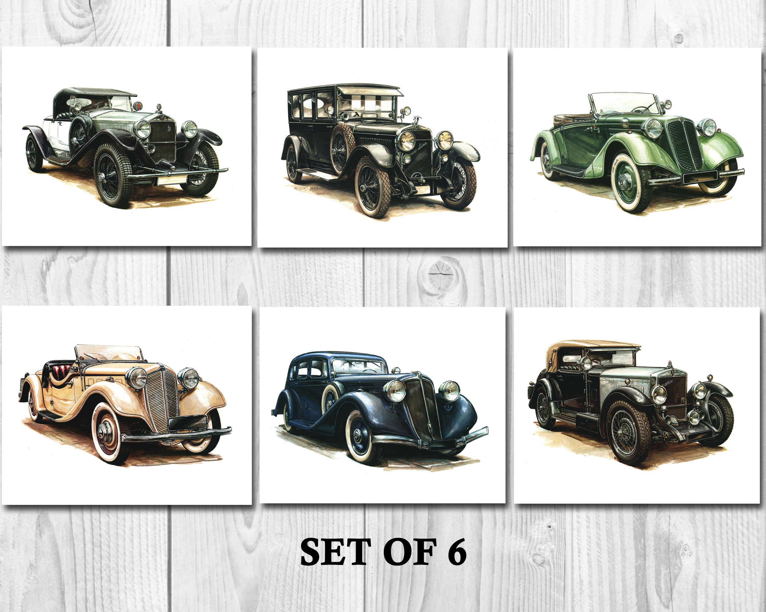 Car Art Prints Vintage Car Prints Car Themed Room Antique - Etsy Canada