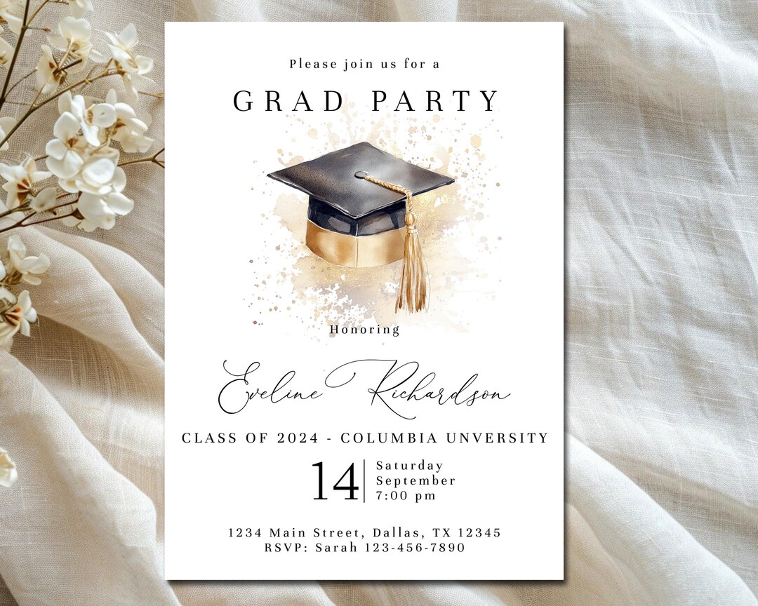 Editable Graduation Invitation Template-university Graduation-modern ...