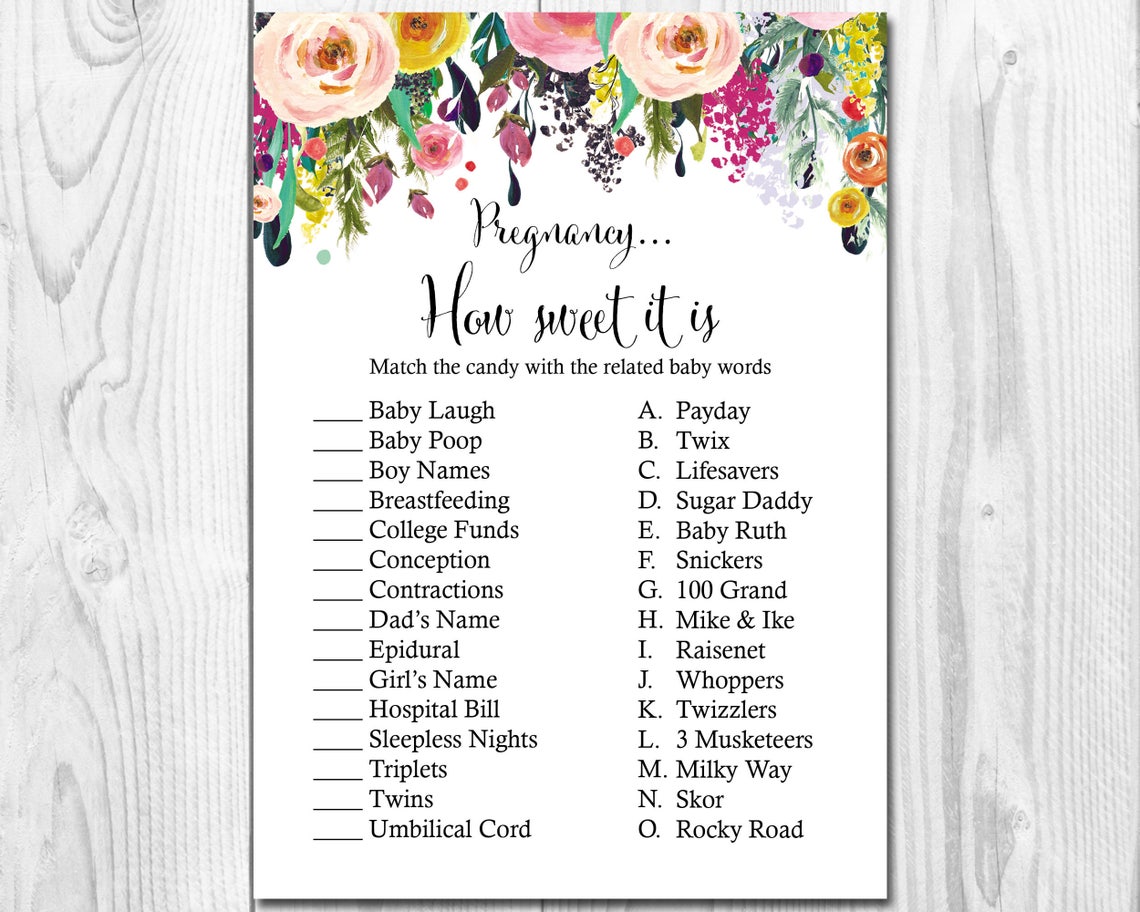 Floral Baby Shower Games Package Eight Printable Games: Bingo | Etsy