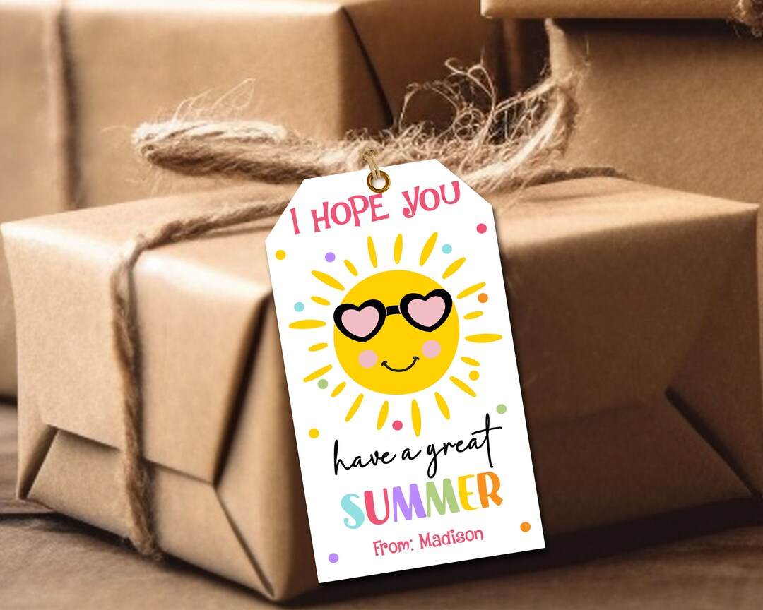 Editable End of School Year Tag-summer Teacher Appreciation Gift Tag ...
