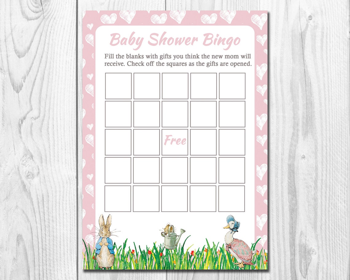 Peter Rabbit Girl Baby Shower Games Package Eight Printable - Etsy