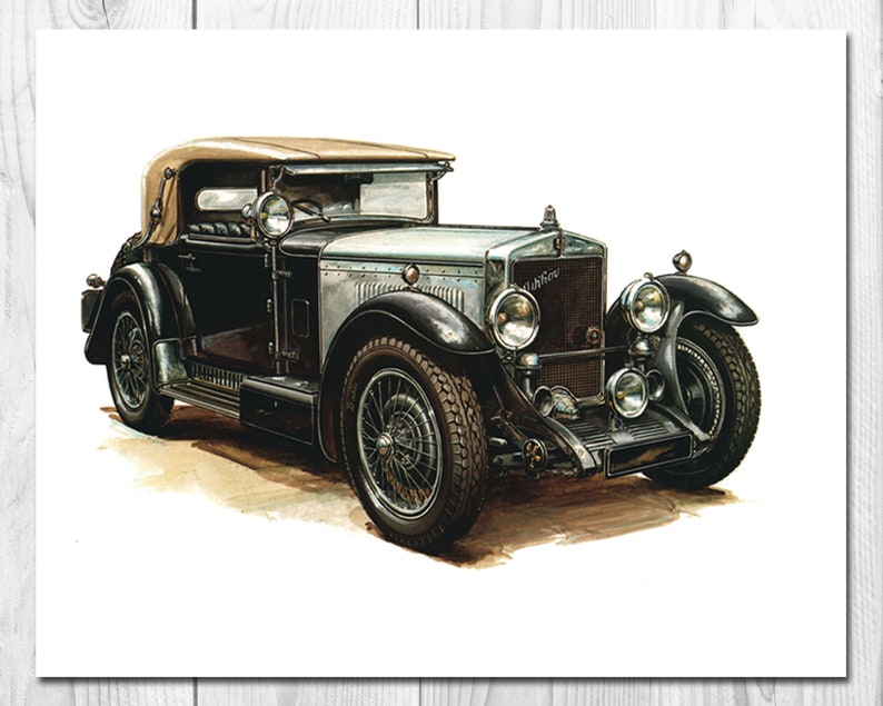 Car Art Prints Vintage Car Prints Car Themed Room Antique - Etsy