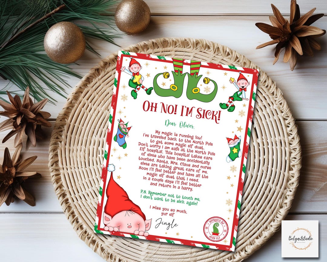 Editable Elf Recovery Letter Template-elf Get Touched-elf Lost Magic-i ...