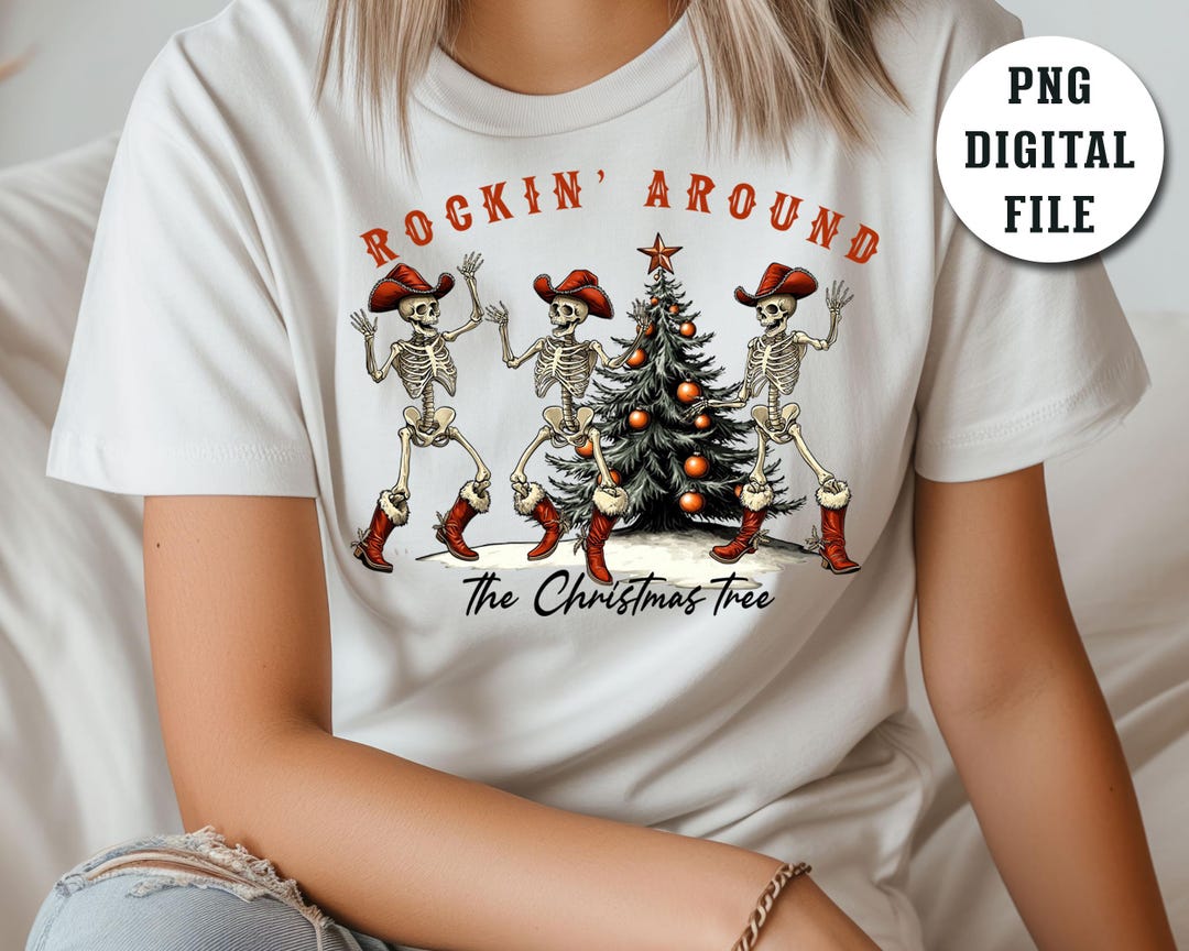 Dancing Cowboys Skeleton Png-retro Christmas Western Skeleton Png ...