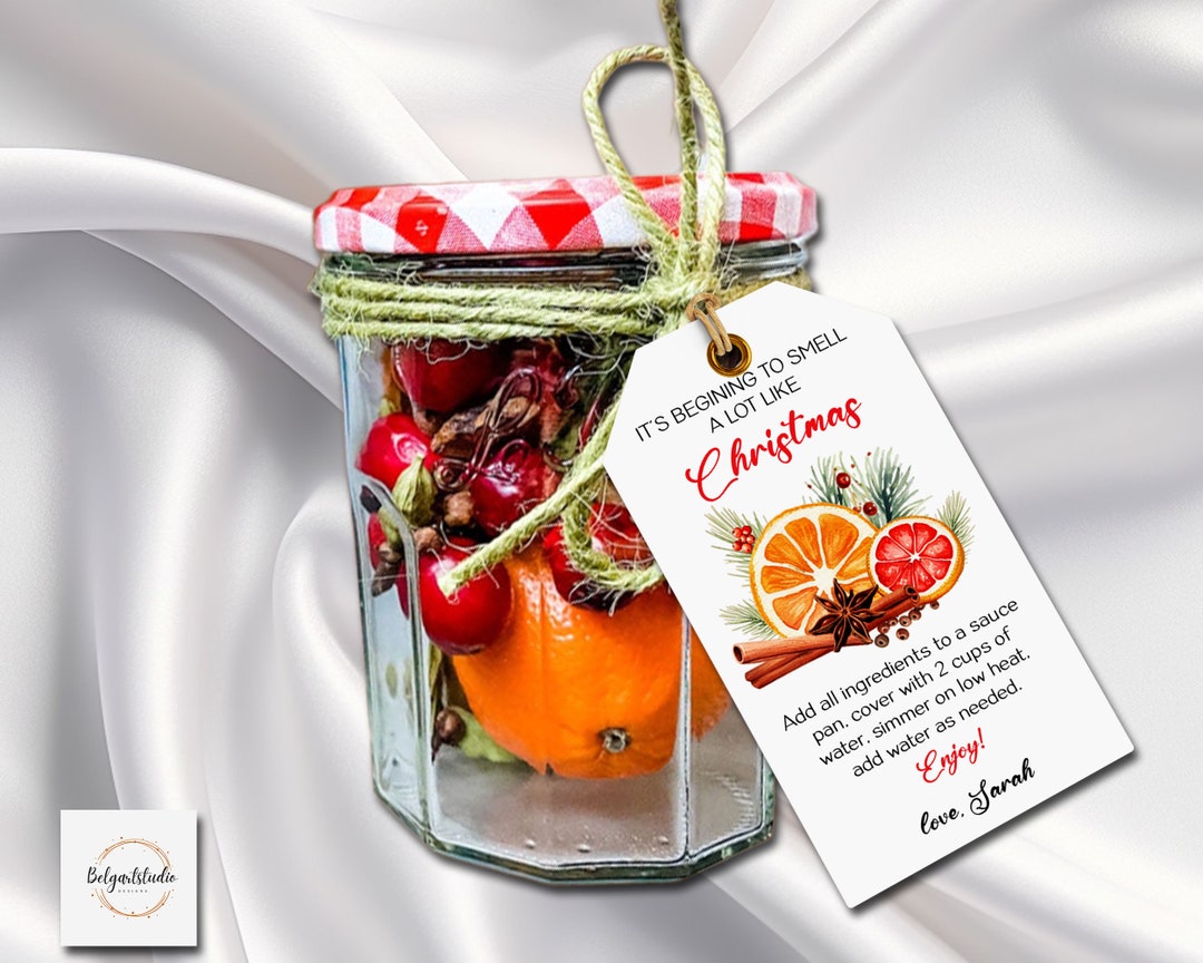 Editable Rustic Stovetop Potpourri Christmas Gift Tag-printable ...