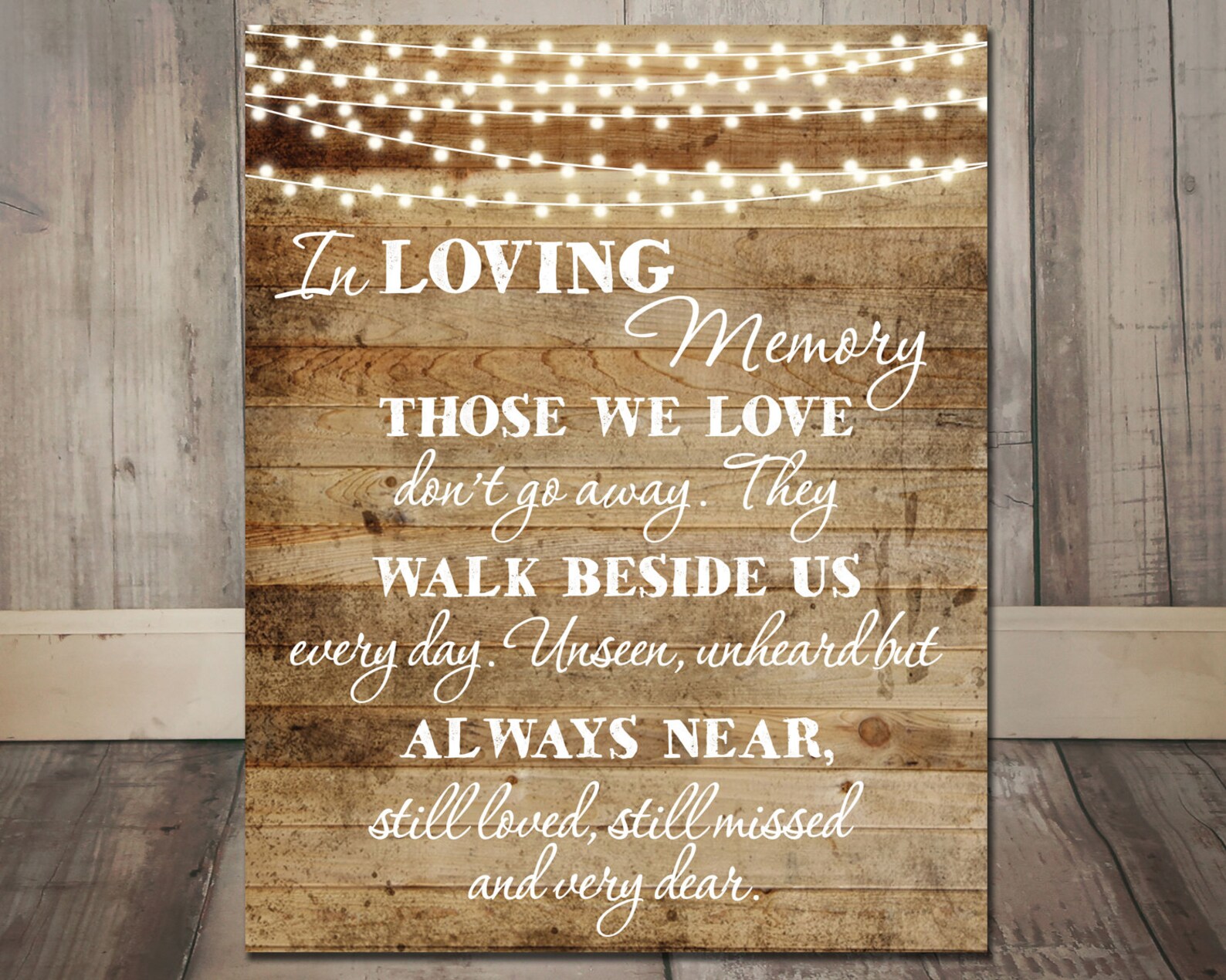 In Loving Memory Wedding Sign 8X10 Memorial Table String - Etsy