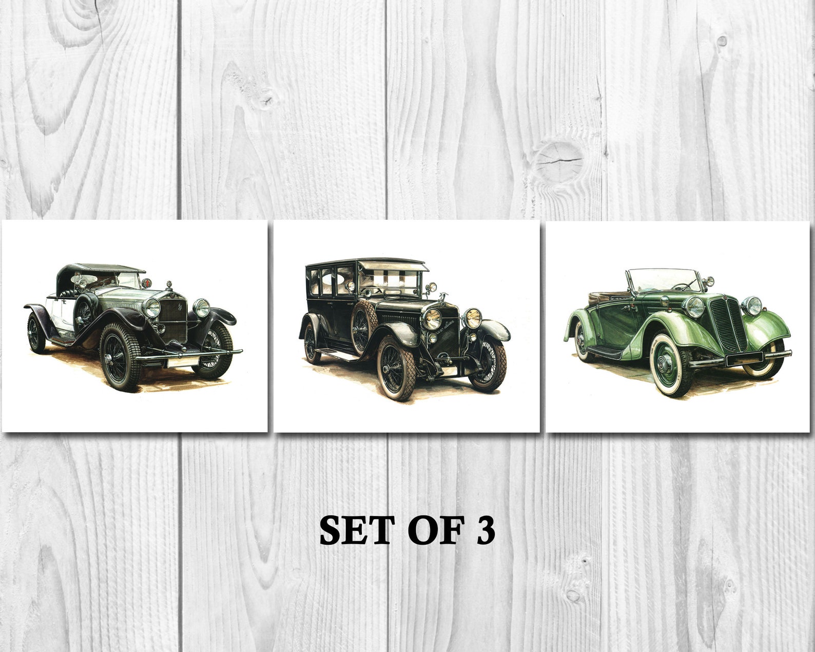 Car Art Prints Vintage Car Prints Car Themed Room Antique | Etsy