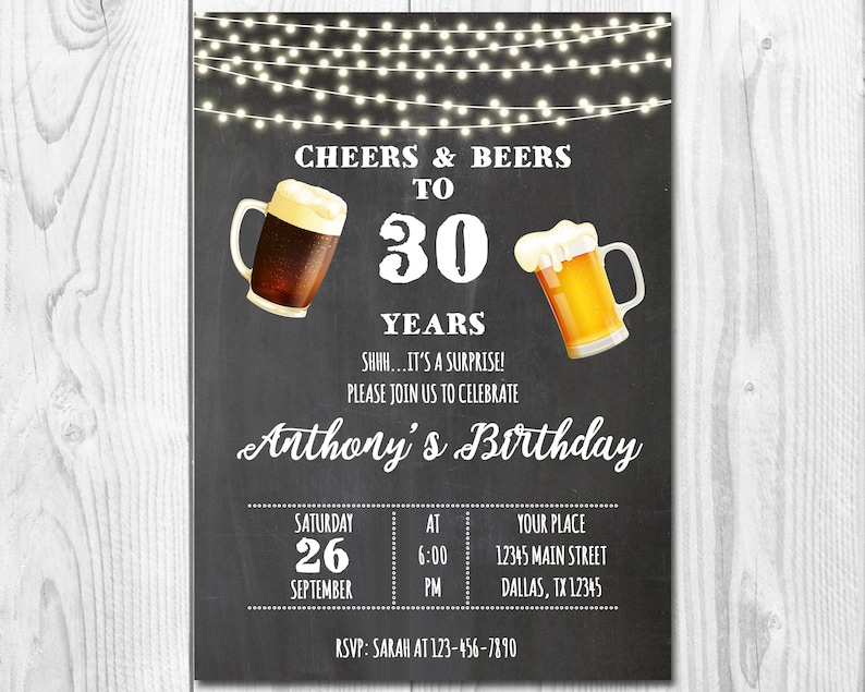 Cheers And Beers To 30 Years Surprise 30th Birthday Etsy