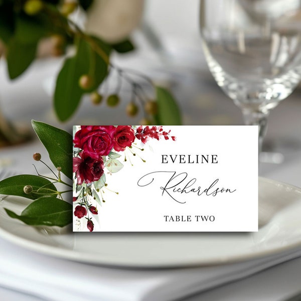 Burgundy Place Cards - Etsy