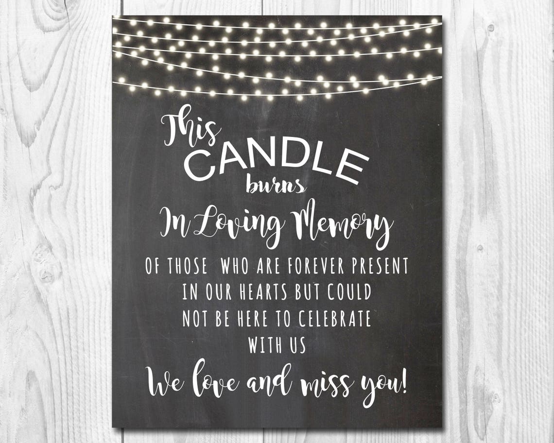 In Loving Memory This Candle Burns Memorial Table Rustic - Etsy
