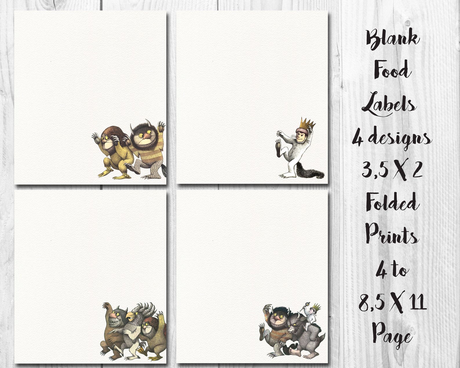 Where the Wild Things Are Food Labels Wild Things Birthday - Etsy
