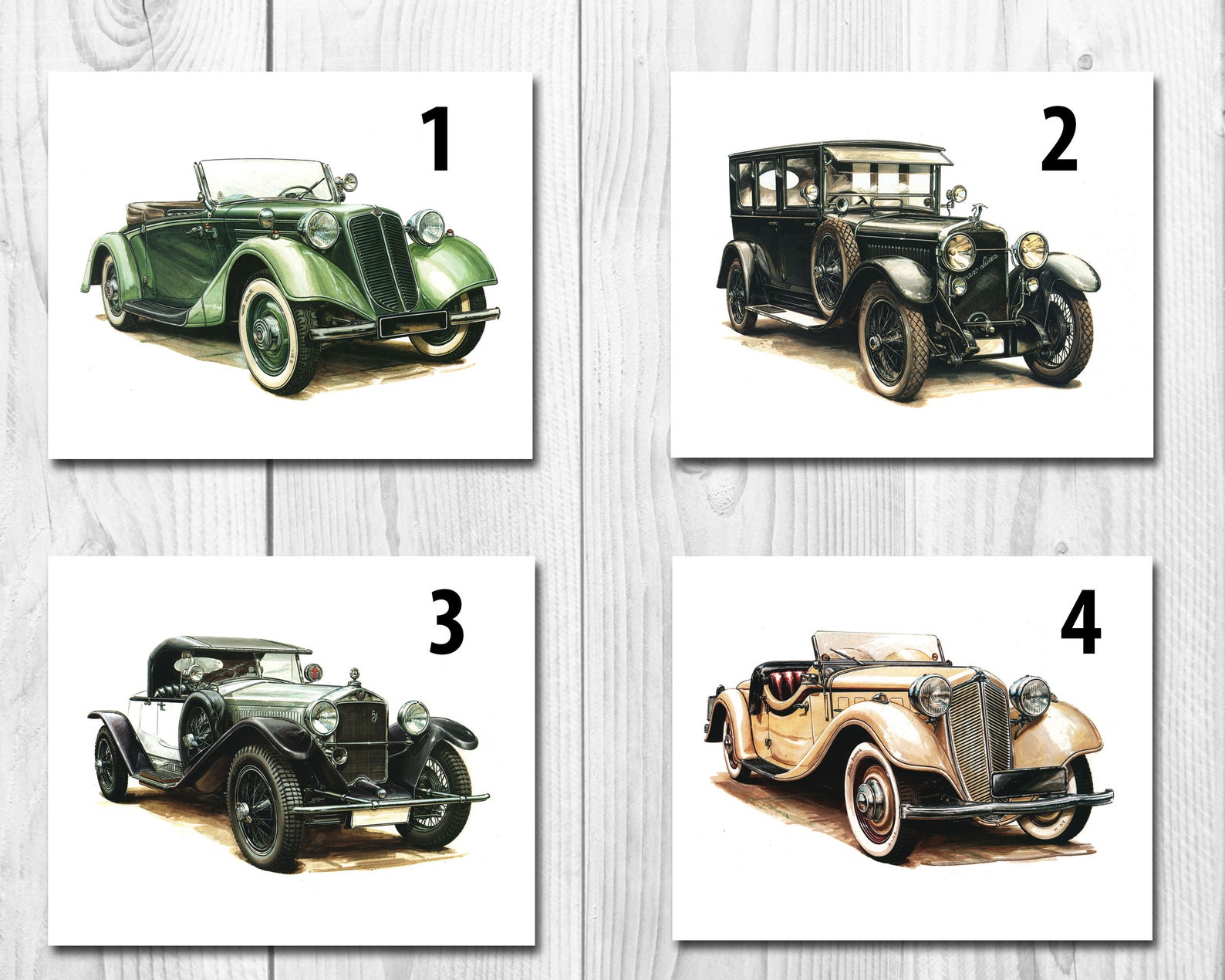Car Art Prints Vintage Car Prints Car Themed Room Antique | Etsy