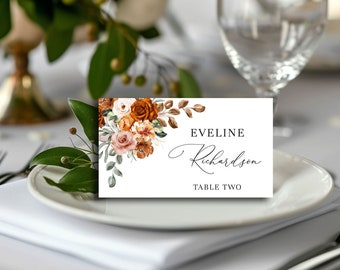 Fall Table Name Cards, Rustic Name Signs, Autumn Wedding Table Signs ...