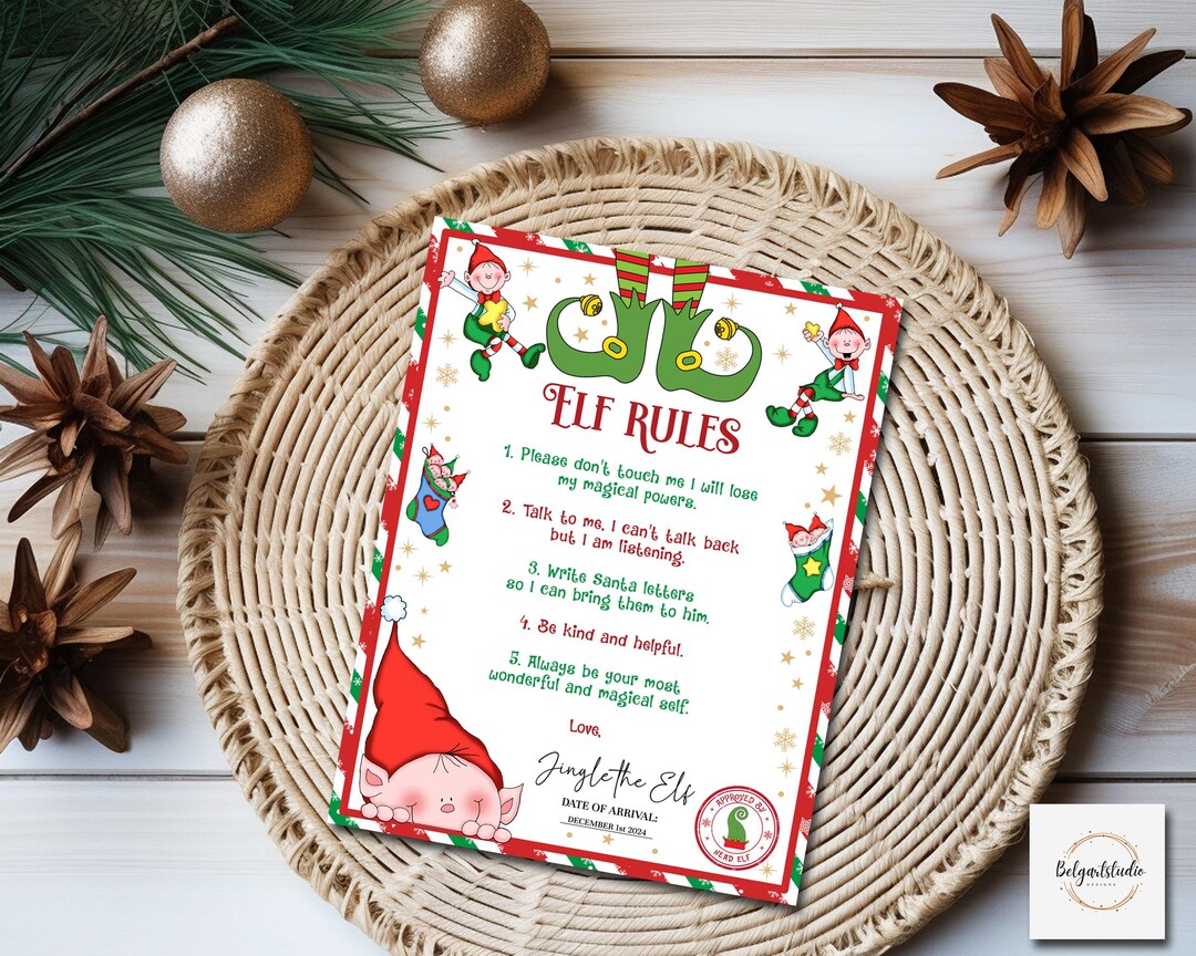 Editable Elf Magic Rules Template-do Not Touch Me-elf Rules to Follow ...