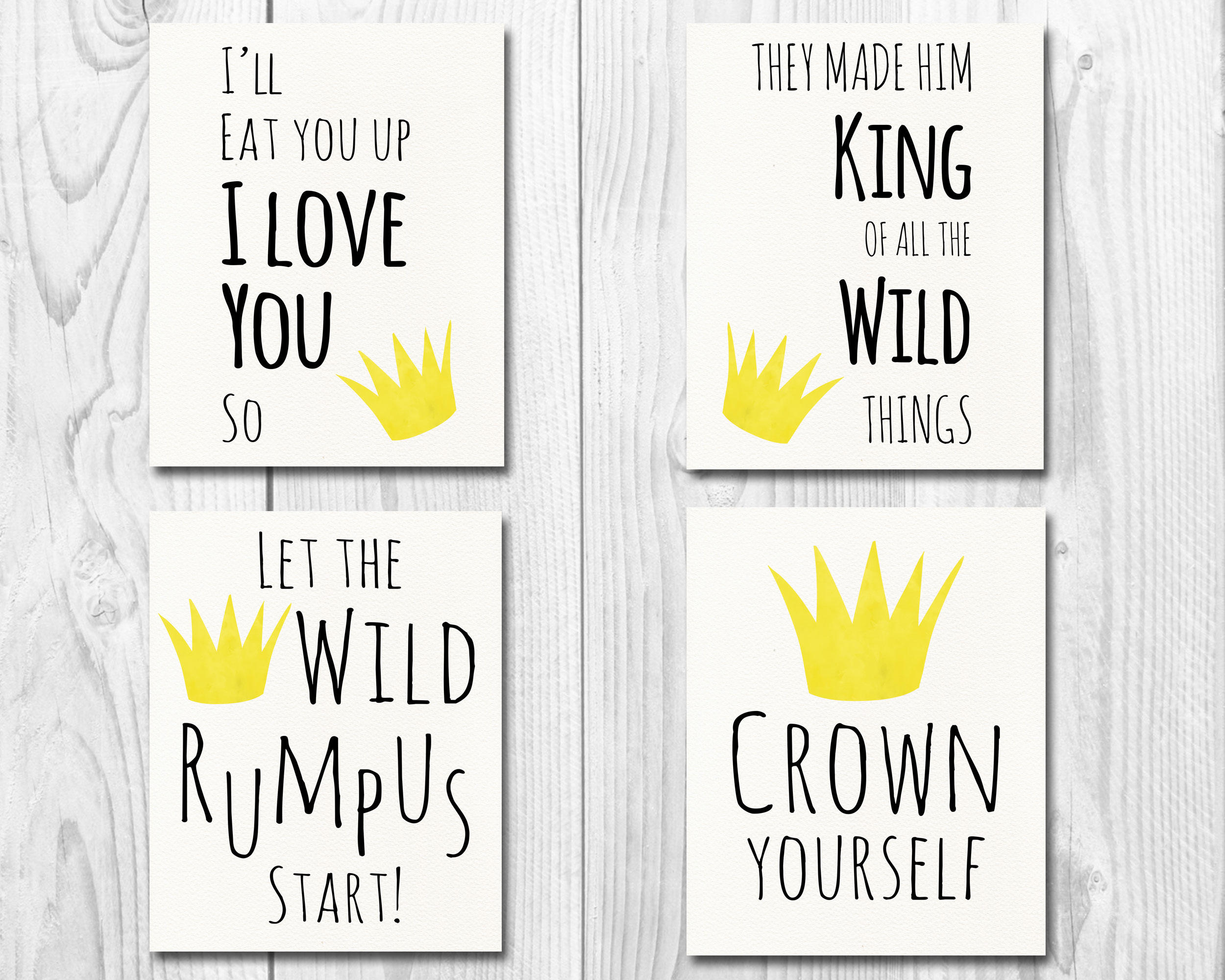 PRINTABLE Where The Wild Things Are Party Set of 4 INSTANT | Etsy