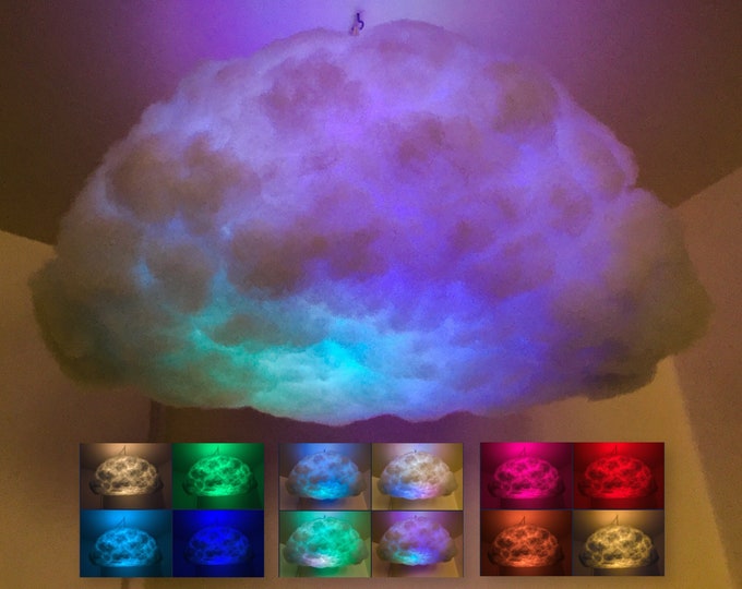 2ft" Sound Reactive Rainbow Cloud Light With Remote Control, Music Sync ...