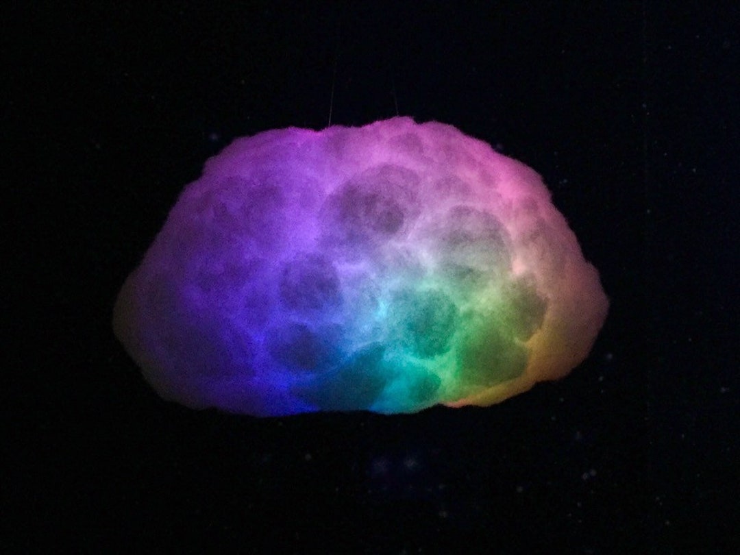 16" Sound-reactive Rainbow Cloud Light With LED Lights + Remote Control ...