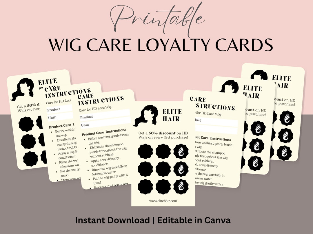 Editable Printable Wig Care Loyalty Card Template - Etsy