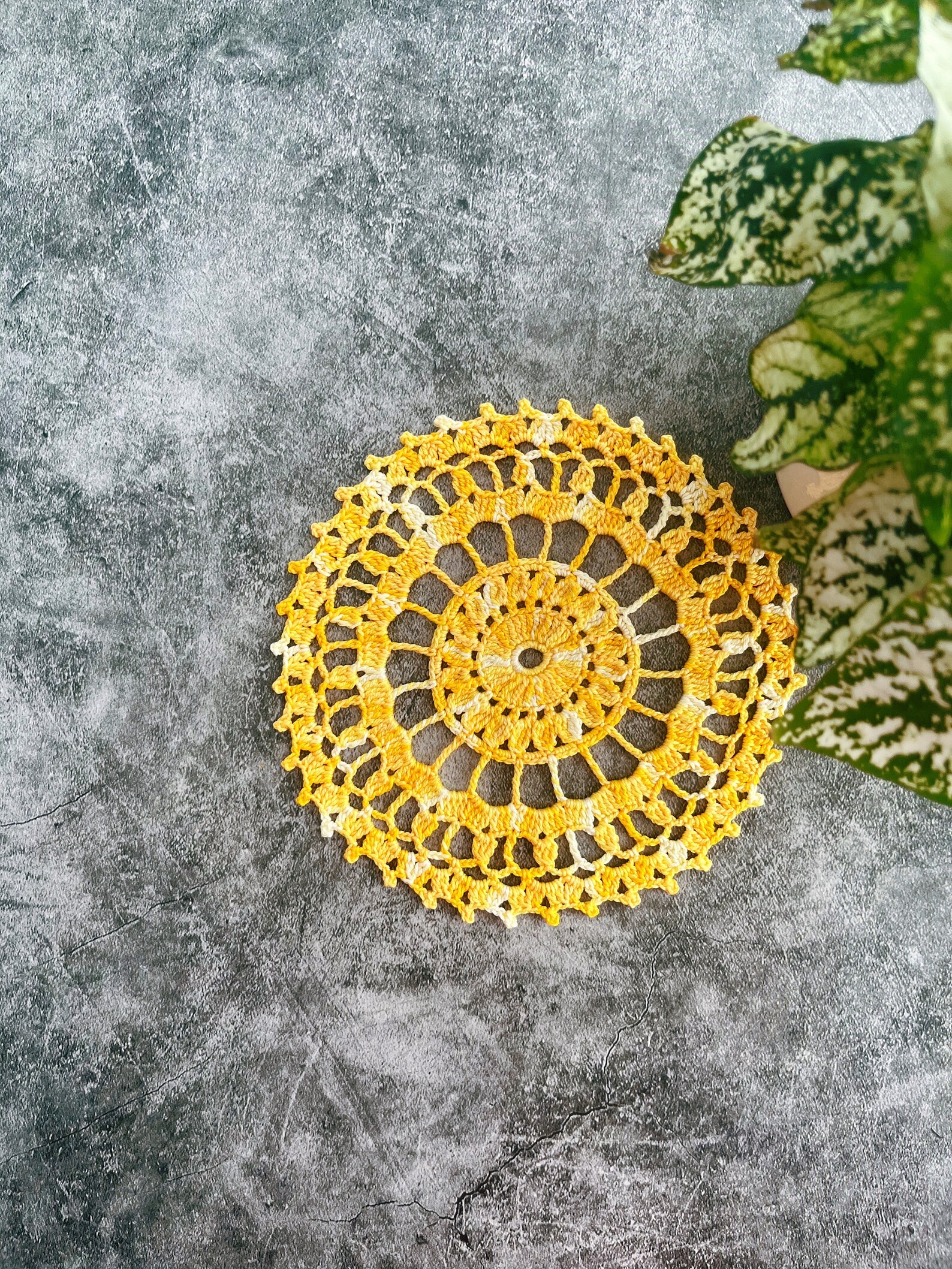 Yellow Crocheted Round Doily, Lace Doily for Wedding/home Decor, Table ...