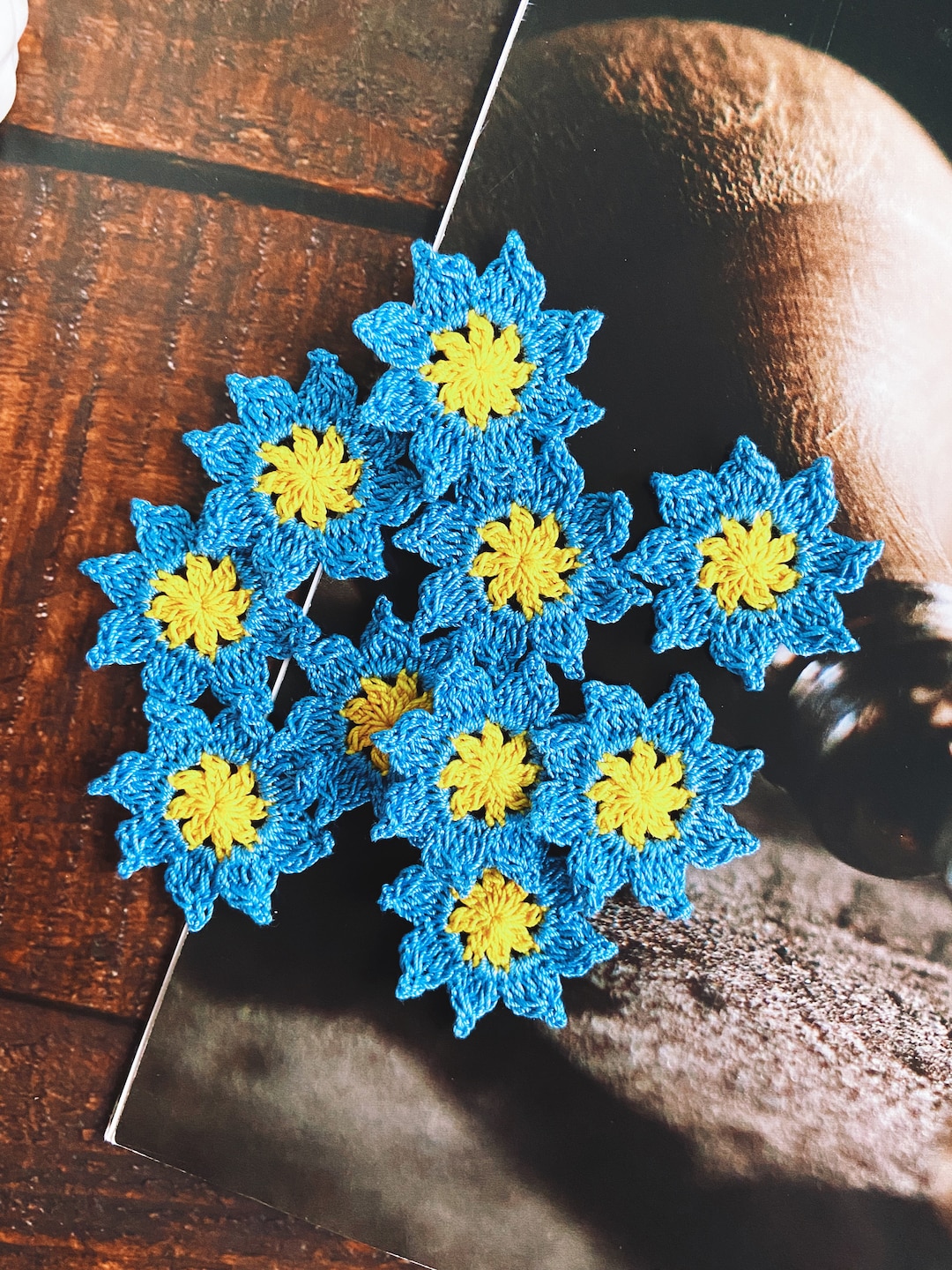 10 Small Forget Me Not Flower Applique, Scrapbook Supplies Journal Kit ...