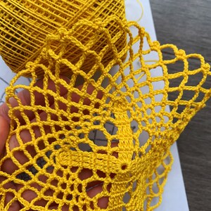 Yellow Crocheted Round Doily, Lace Doily for Wedding/home Decor, Table ...