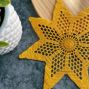 Yellow Crocheted Round Doily, Lace Doily for Wedding/home Decor, Table ...