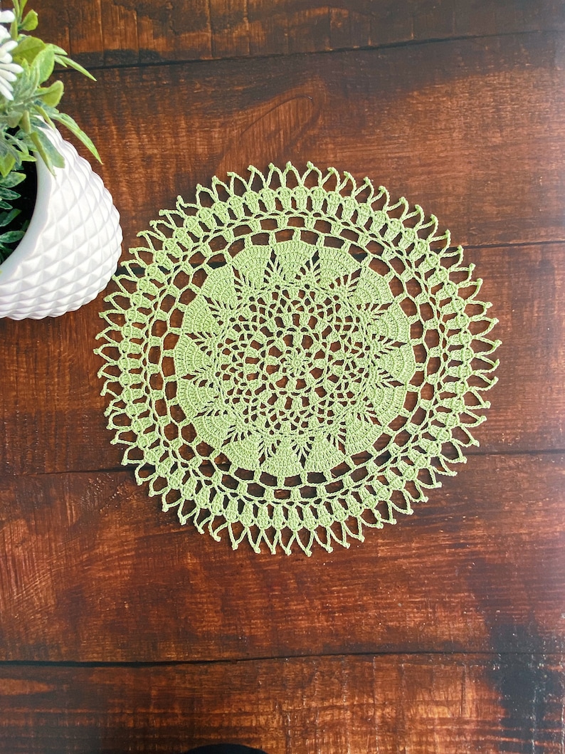 Light Green Crocheted Doily, Lace Doily for Wedding/home Decor, Table ...
