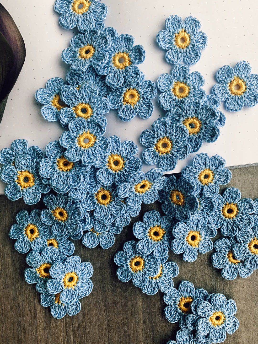 10 Small Forget Me Not Flower Applique Scrapbook Supplies - Etsy