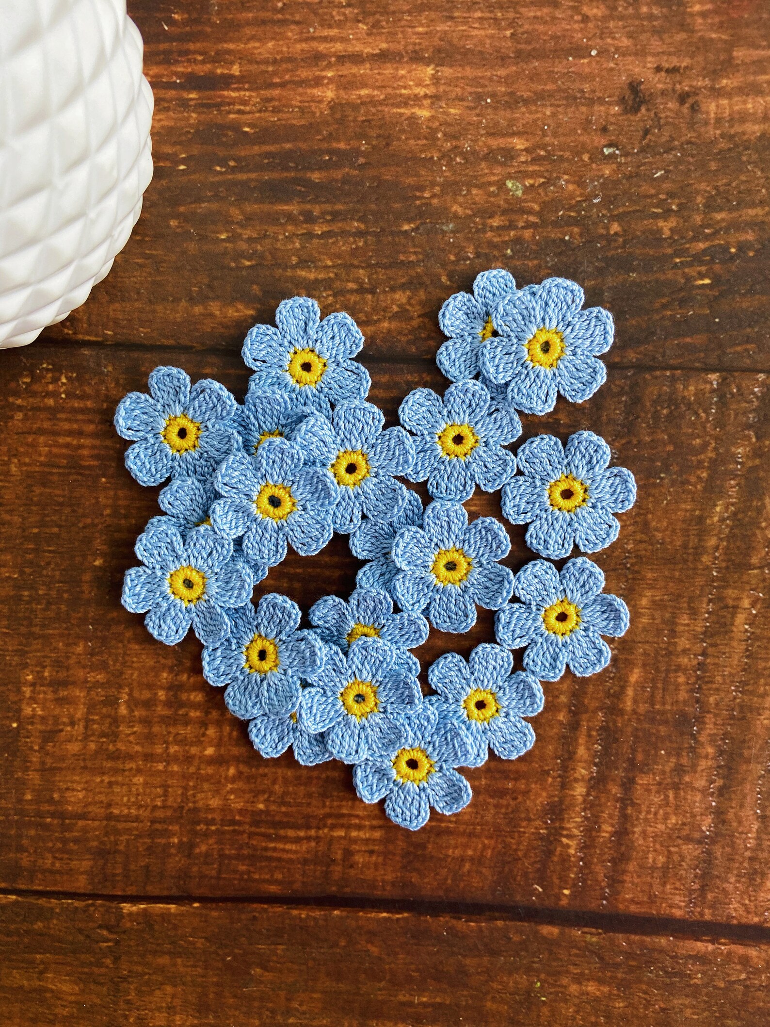 10 Small Forget Me Not Flower Applique, Scrapbook Supplies Journal Kit ...