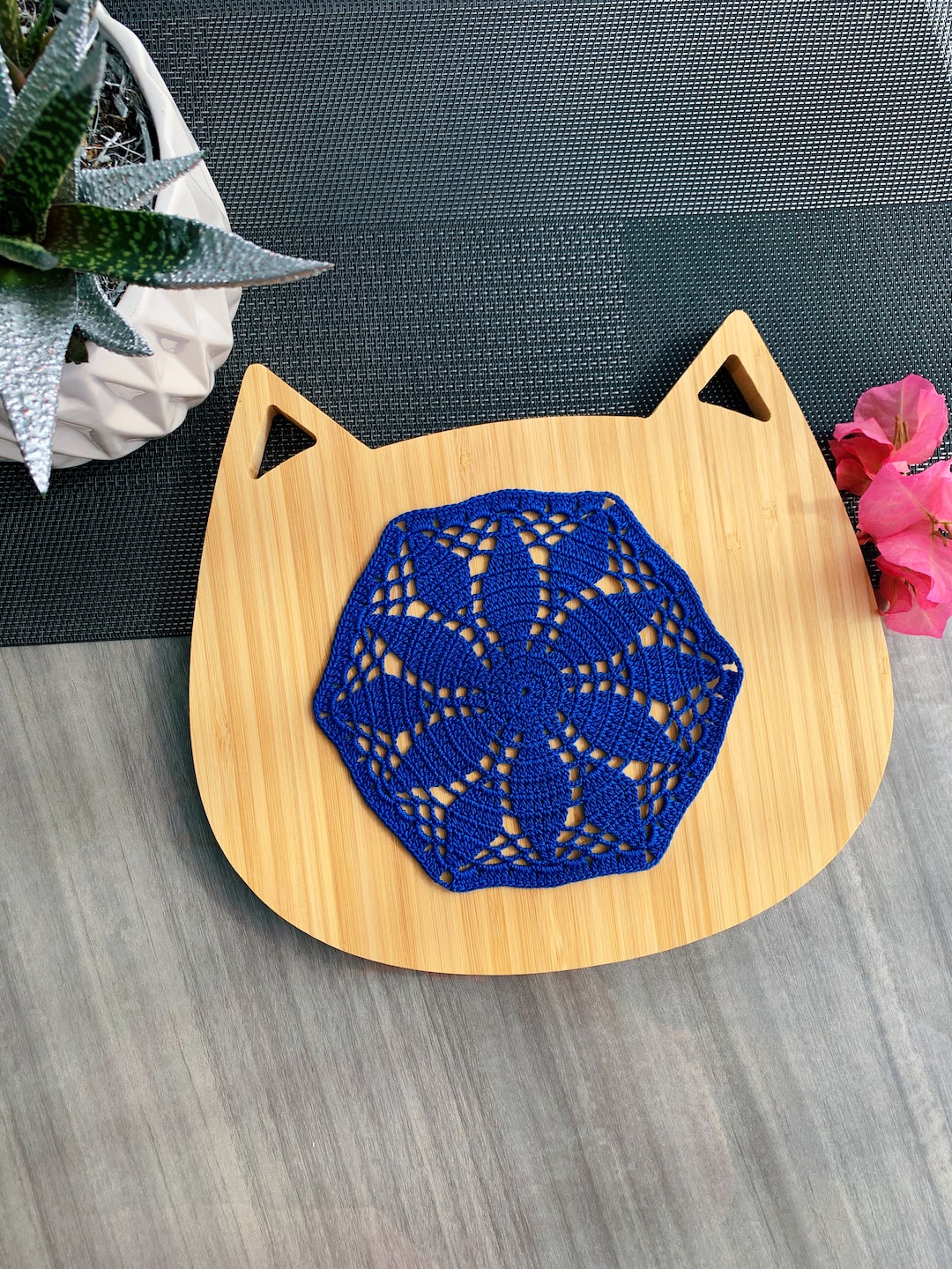 Navy Crocheted Round Doily, Lace Doily for Wedding/home Decor, Table ...