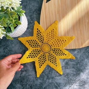 Yellow Crocheted Round Doily, Lace Doily for Wedding/home Decor, Table ...